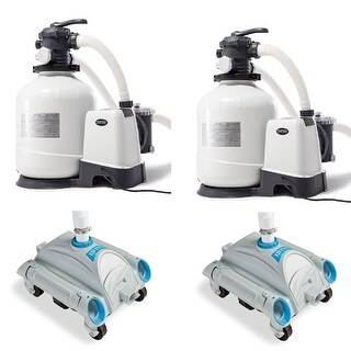 Intex 3000 GPH Above Ground Pool Sand Filter Pump & Intex Pool vacuum ...