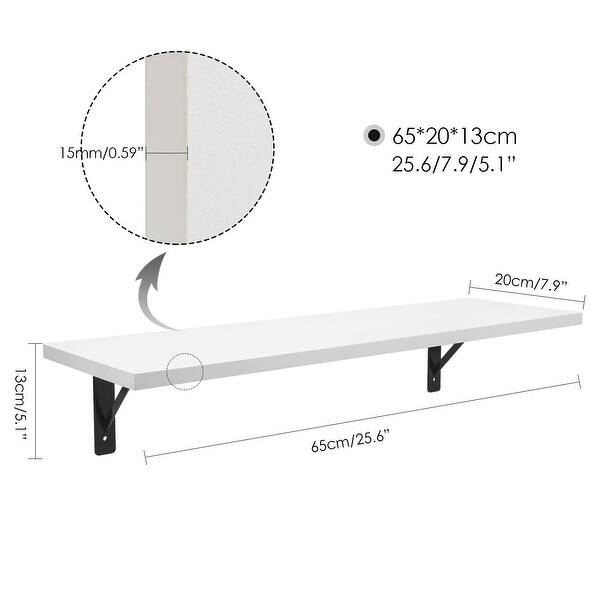 2 Shelf Floating Wall Mounted Shelves for Modern Home Decorative - Bed ...