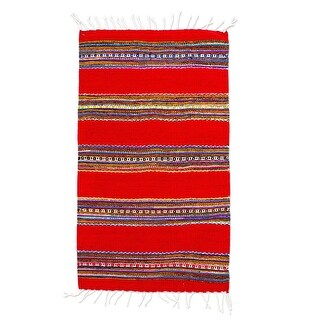 Novica Handmade Crimson In Harmony Zapotec Wool Rug (2X3.5) - 2' x 6 ...