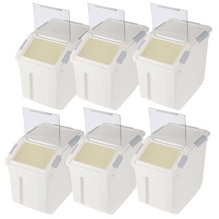 Flour Storage Container 25 lb (‎25 Liters) with Wheels Seal Locking Lid ...