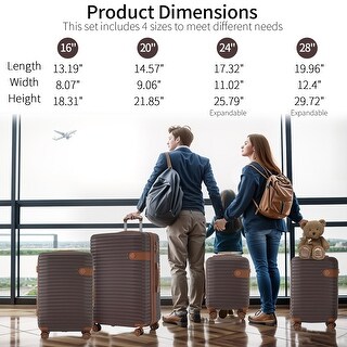 Luggage Expandable Suitcase Trunks Sets w/ 4 Packing Cubes, Chocolate ...