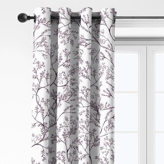 Tinsley Plum Cotton Grommet Top Drapery Panel Set of 2 - Bed Bath ...
