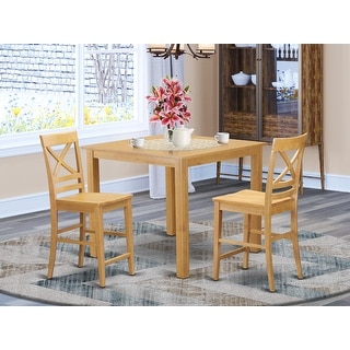 East West Furniture 3 Piece Kitchen Counter Height Dining Table Set- a ...