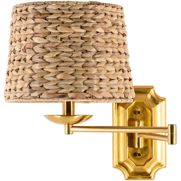 Artistic Weavers Aubre Woven Rattan Swing Arm Wall Sconce - 14.5"H x 14 ...