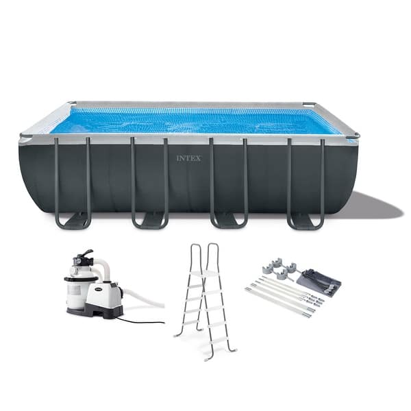 Intex 18Ft x 52In Ultra XTR Rectangular Frame Swimming Pool Kit w/Pump ...