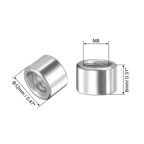 Weld On Bung Nut Threaded 201 Stainless Steel Insert - Silver Tone ...