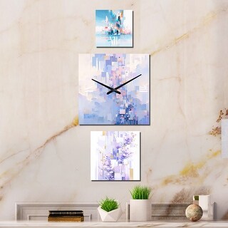 Designart "Teal Peach Interlocking Perspectives" Cubism Clock For ...