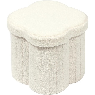 Flowers Shaped Ottomans with Storage Foot Stool Footrest - White - Bed ...