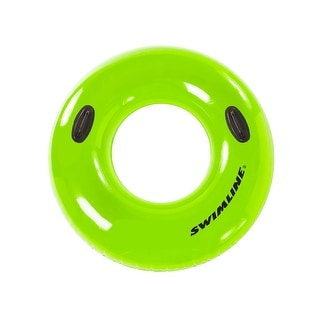 48" Water Sports Inflatable Bright Green Swimming Pool Inner Tube Ring ...