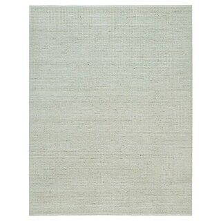Shahbanu Rugs Pelican Ivory, Loomed Knotted, Plain Decor, Modern Box ...