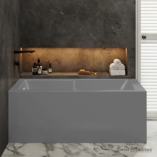 Claire 60 X 32 Left Drain Soaking Alcove Corner Apron Bathtub In Matte ...
