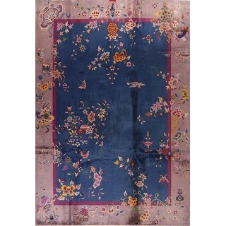 Vegetable Dye Oriental Art Deco Nichols Chinese Wool Area Rug Handmade ...