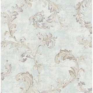 Seabrook Designs Madelina Acanthus Scroll Unpasted Wallpaper - Bed Bath ...