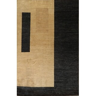 Yellow & Gold Modern Gabbeh Rug Hand-knotted Wool Carpet - 8'0" x 10'1 ...