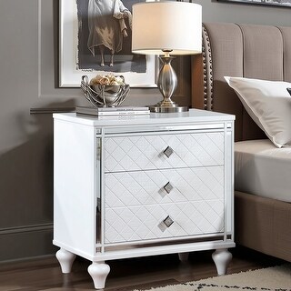 Bedside Table with Two Drawers and One Hidden Drawer, End Table with ...