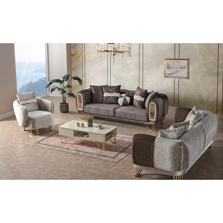 Vale 3-Piece Living room Set 1 Anthracite Sofa & 1 Silver Sofa & 1 ...