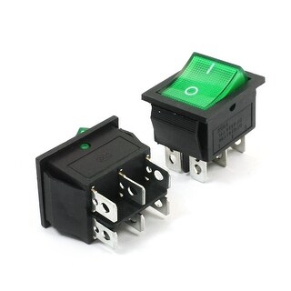 2PCS AC 250V/15A 125V/20A 6-Pin 2P2T I/O Panel Mounted Rocker Switch ...