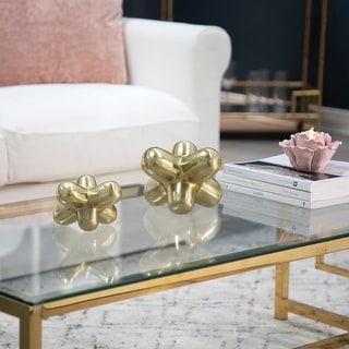 Geometric Metal Orb Contemporary Gold Aluminum Orb Sculpture Table ...