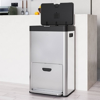 14.8 Gallon Garbage Bin with Removable Plastic Inner Buckets - Bed Bath ...