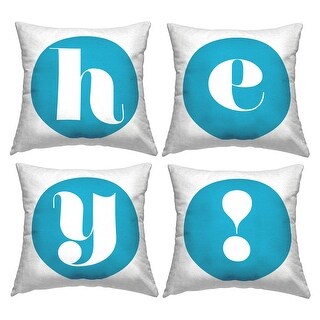 Stupell Hey Blue Initials Printed Outdoor Throw Pillow Design by Lil ...