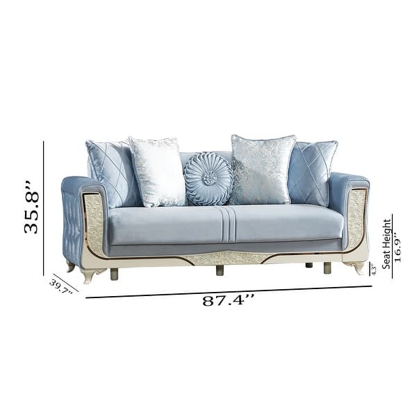 Carmen Modern One Sofa One Love Seat One Chair Living Room Set - Bed ...