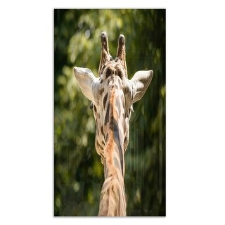 Designart 'Giraffe Head Back View' Animal Photography Metal Wall Art ...