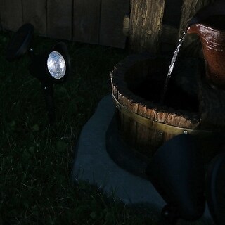 Sunnydaze Adjustable Solar LED Garden and Landscape Spotlight - Set of ...
