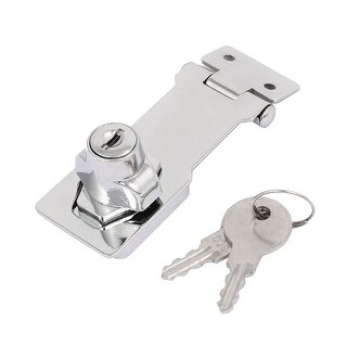 Cabinet Case Drawer Metal Keyed Hasp Lock Latch 79mm Length - Silver ...