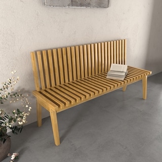 WILK Entryway Bench, Dining Bench with Back Farmhouse Wood Bench - Bed ...