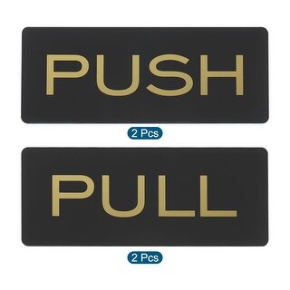 4Pcs Push Pull Door Sign Adhesive Rectangle Acrylic Sticker Marker ...