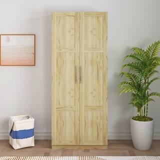 Modern High Wardrobe and Kitchen Cabinet with 2 Doors and 3 Shelves ...