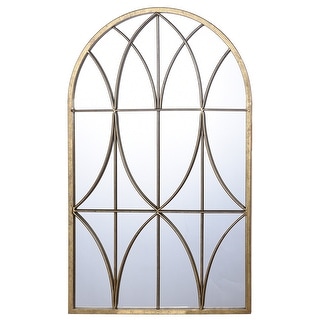 Iuka Farmhouse - Metal Window Pane Wall Mirror - Gold Finish - Bed Bath ...