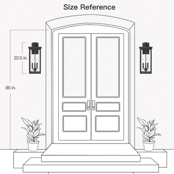Forti 3-Light Large Black Outdoor Wall Sconce Lantern Light - 22.5in H ...