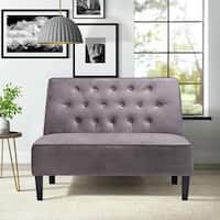 Upholstered Loveseat Bench, Small Sofa Couch Love Seat Bench Armless ...