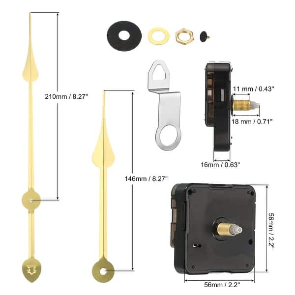 1Set Quartz Clock Movement 18mm Shaft Length Fit for 7-8mm Dial Thick ...