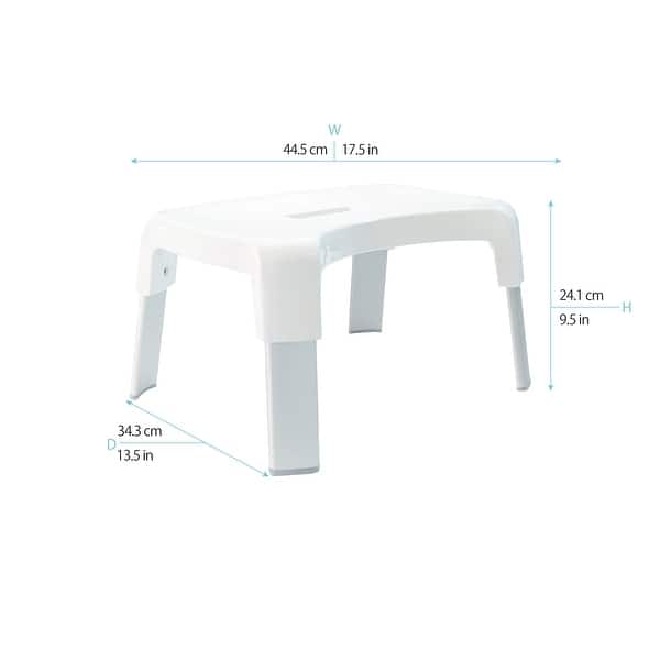 SMART 4 Multi-Purpose Bathroom Stool - White with Aluminum - Bed Bath ...
