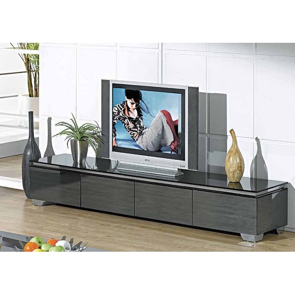 Creative Images Grey and Mirrored Glass TV Entertainment Stand On Sale Bed Bath Beyond 16000281