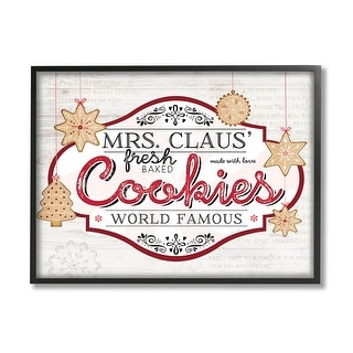 Stupell Vintage Mrs. Claus Cookies Sign Framed Giclee Art, Design by ...