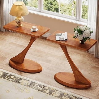 Z-Shape Side End Table With Solid Wood Leg For Living Room Bedroom Room ...