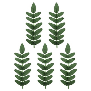 5Pcs 7"x3" Artificial Green Leaves Fake Shrubs Leaves Faux Greenery ...