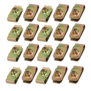 20pcs 65Mn Spring Steel Speed Fastener U-Nut for M6 Screw Bolt - Brass ...