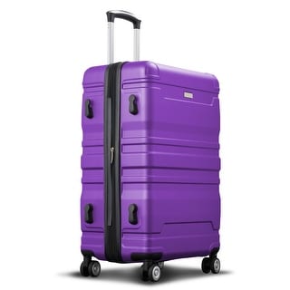Purple 3 piece Sets Side HooksHard Case Luggage with Spinner Wheels ...