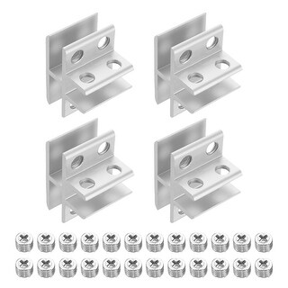 4Pcs Glass Fixing Clip, for 10-12mm 3 Way T Type with screw, Silver ...