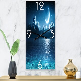 Designart 'Romantic Moon Over Deep Blue Sea I' Nautical & Coastal Wall ...