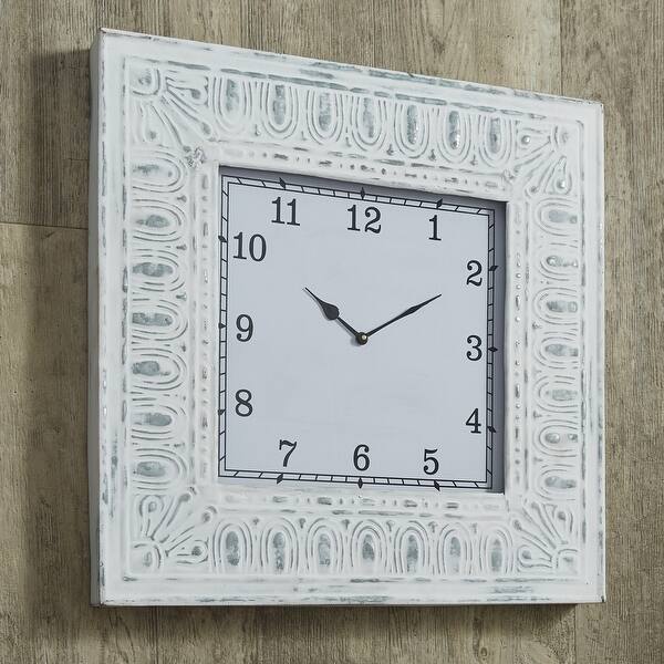 Park Designs Tile Clock Distressed Cream - 22.5"H X 22.5"W X 2"D - On ...
