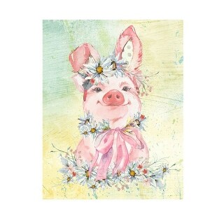 Daisy Pink Pig Wall Art Canvas Print 11" x 14" - Bed Bath & Beyond ...