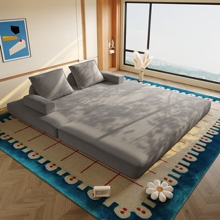 Oversized Folding Sleeper Sofa Bed Convertible Chaise Lounge w/2 ...