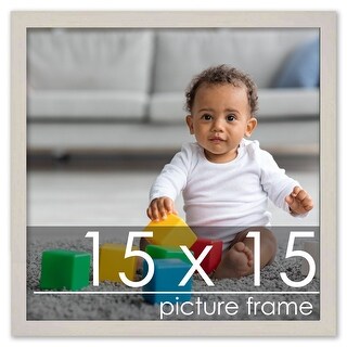 15x15 Traditional White Washed Complete Wood Square Picture Frame with ...