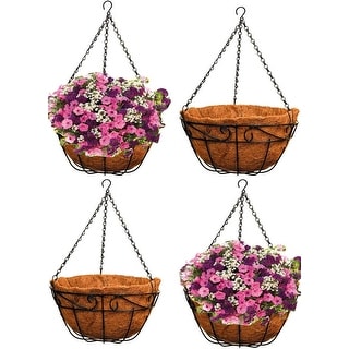 Hanging Round Planter Basket for Balcony or Garden Plants - 14inch ...