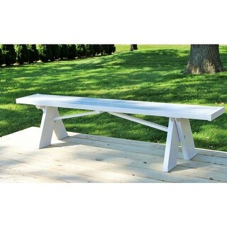 Sturdy White 6 ft. Backless Vinyl Bench - 72L x 11W x 18H inches - Bed ...